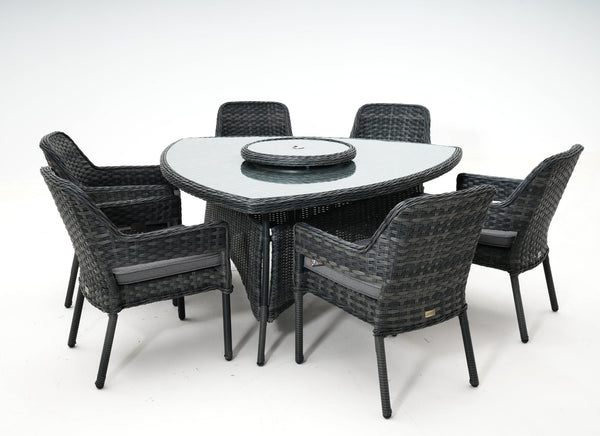 Fremont Curved Tri Table- Castle Grey - Moores Homemakers