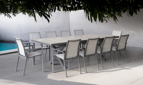 Sultan Outdoor Auto Extension Dining Table Grey - Moores Homemakers